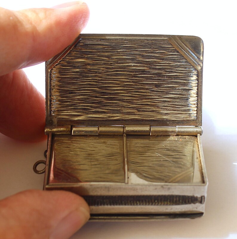 Antique CEB & Co. Matchbox Tobacco Book-shaped Pendant Silver-plated - Etsy