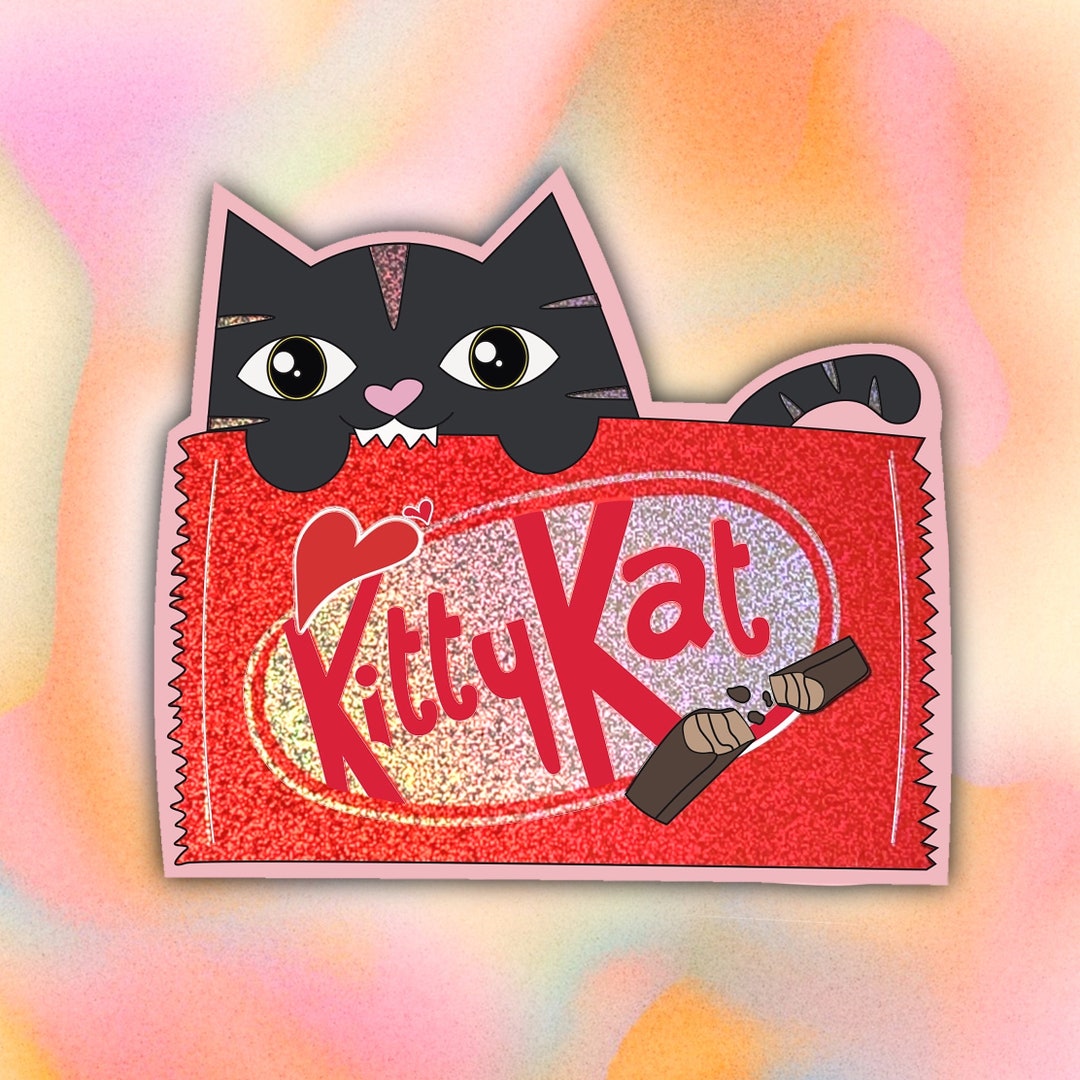 Cute Cat Sticker Kitty Kat Sticker Cat Lover Sticker Chocolate Sticker ...