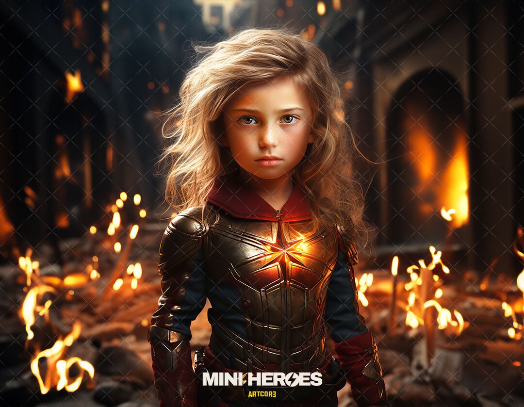 Captain Marvel Digital Overlay, Photoshop Overlay, Mini Superhero ...