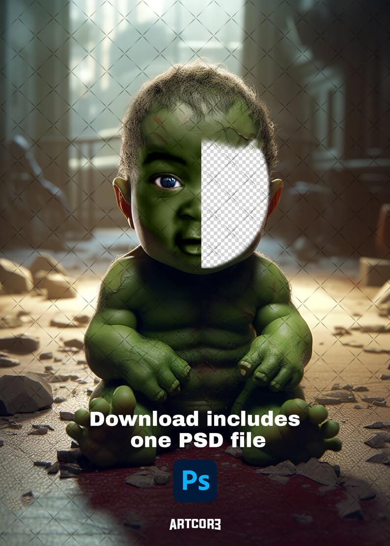 Hulk Digital Overlay, Photoshop Overlay, Mini Superhero Backdrop ...