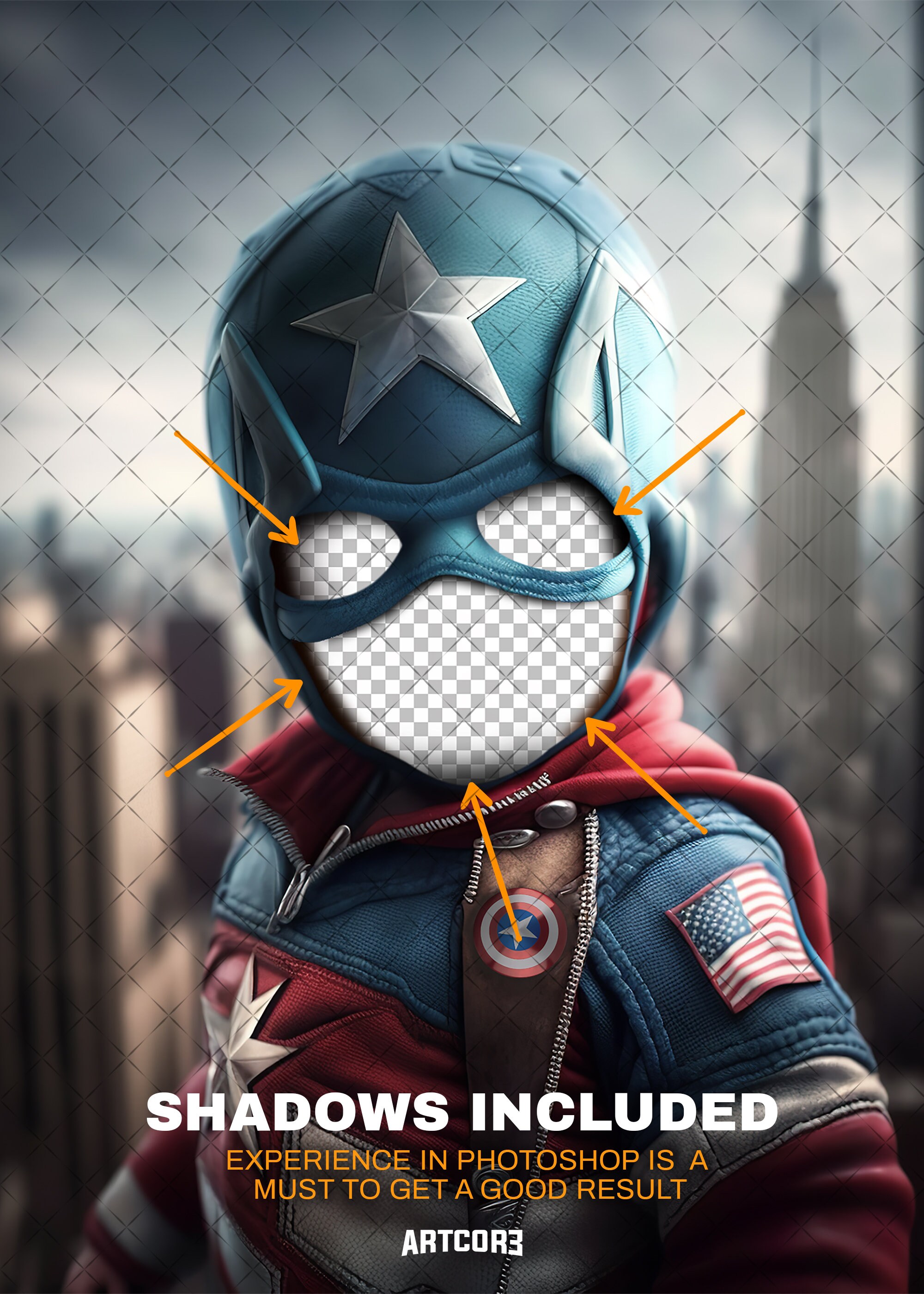 Captain America Digital Overlay, Photoshop Overlay, Mini Superhero ... Captain America Digital Overlay, Photoshop Overlay, Mini Superhero ...