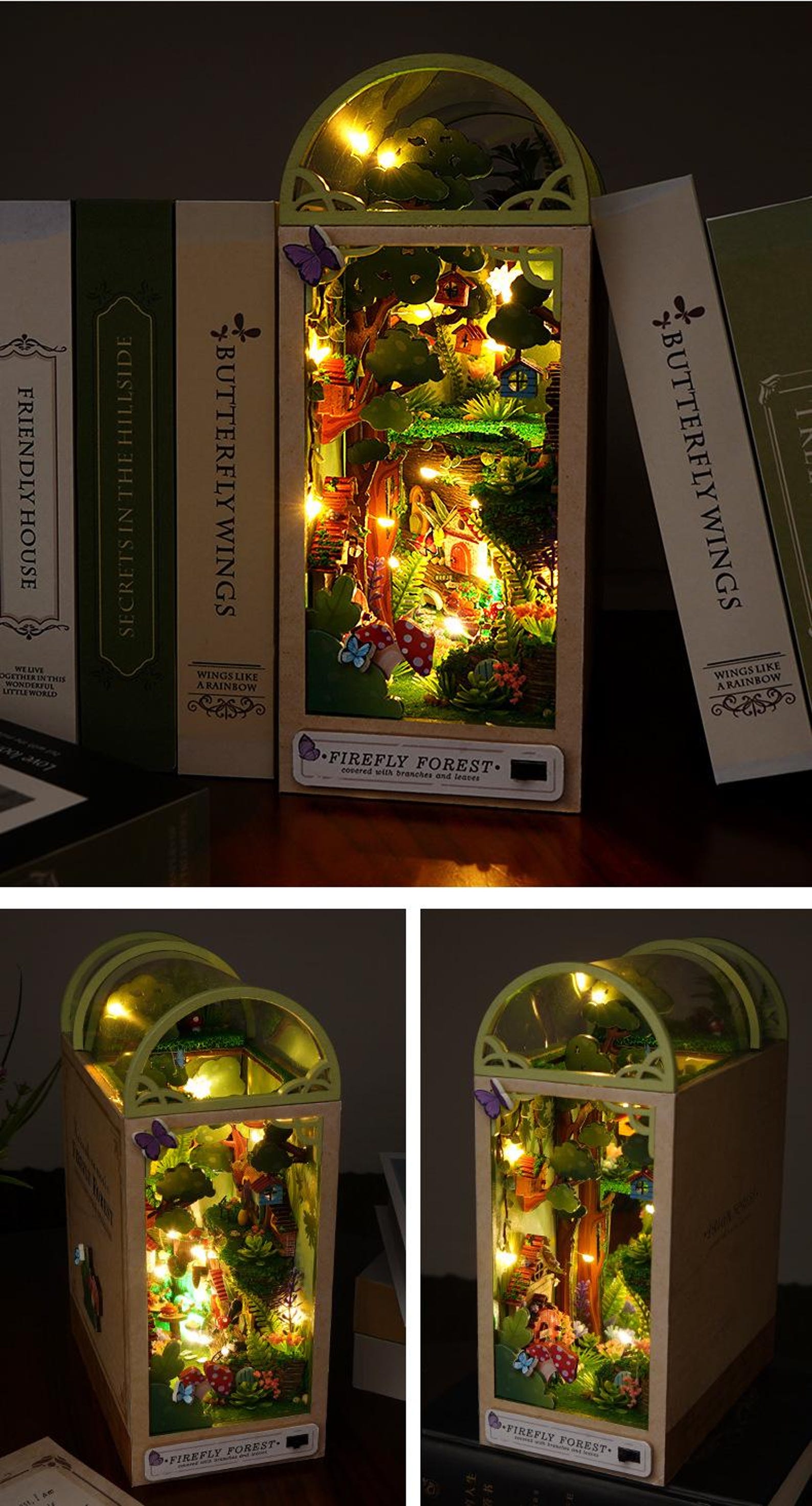 DIY 3D Fairy Tale Book Nook Kit, Enchanted Forest Dollhouse Bookstand ...