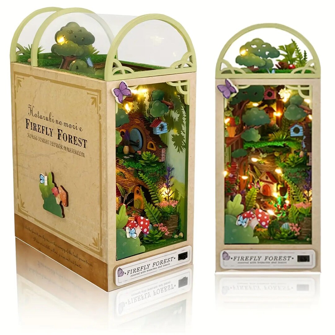 DIY 3D Fairy Tale Book Nook Kit, Enchanted Forest Dollhouse Bookstand ...