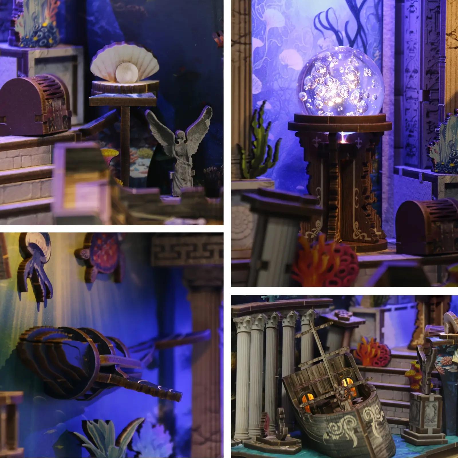 DIY 3D Undersea Fantasy Book Nook Kit - Handcrafted Wooden Book Stand ...