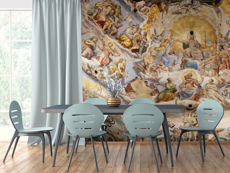 Renaissance Art Wallpaper | Last Judgment, Fresco Wall Mural | Ceiling ...
