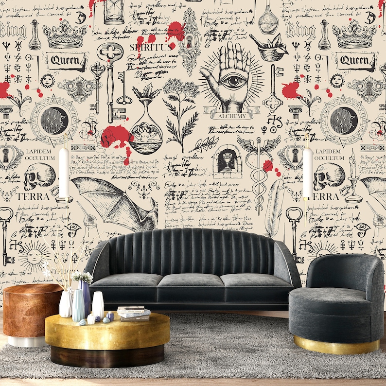 Esoteric and Occult Symbols Wallpaper | Alchemy Themed Wallpaper ...
