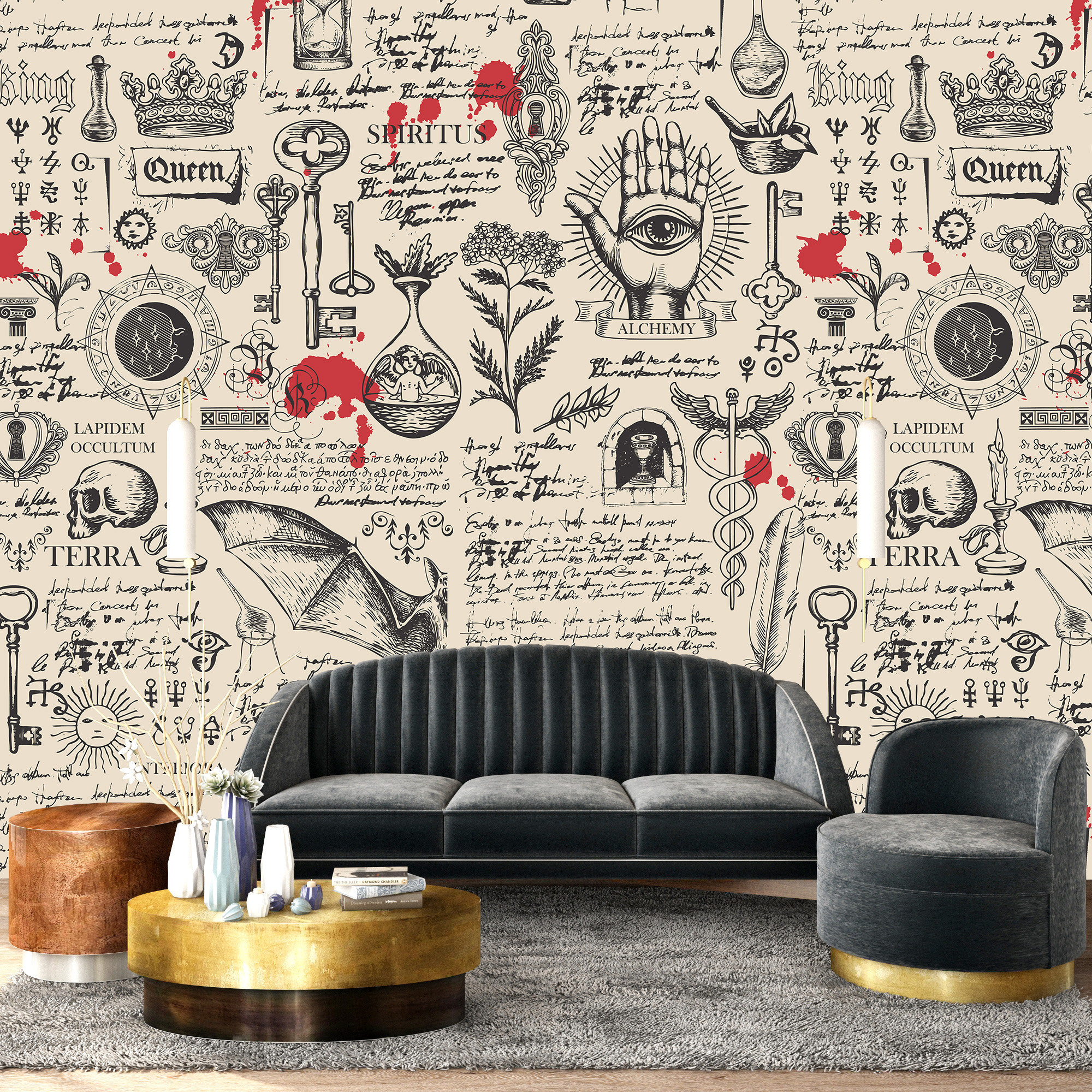 Esoteric and Occult Symbols Wallpaper Alchemy Themed Wallpaper Sketches ...