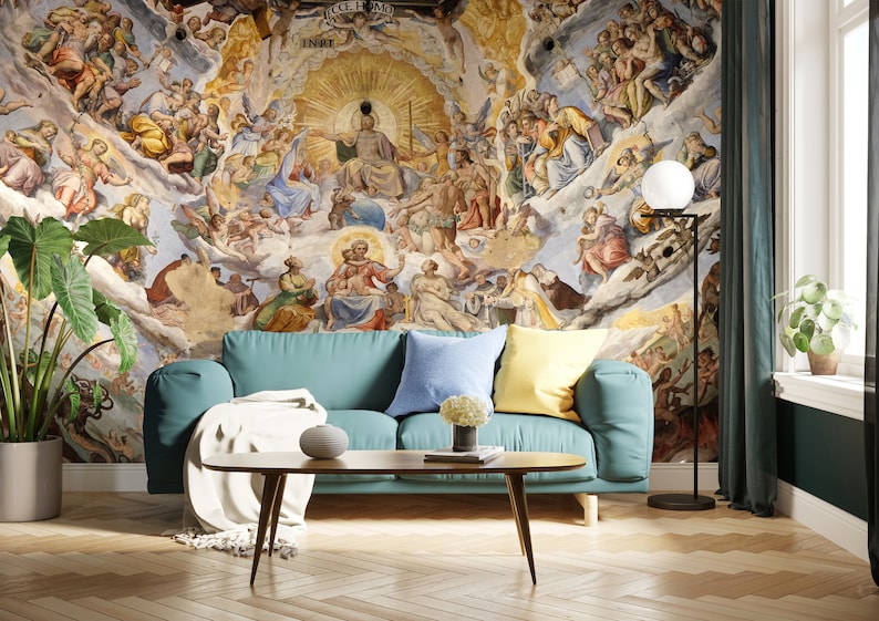 Renaissance Art Wallpaper | Last Judgment, Fresco Wall Mural | Ceiling ...