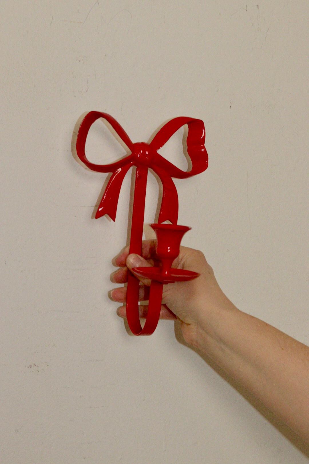 Vintage Metal Bow Sconce in Red - Etsy
