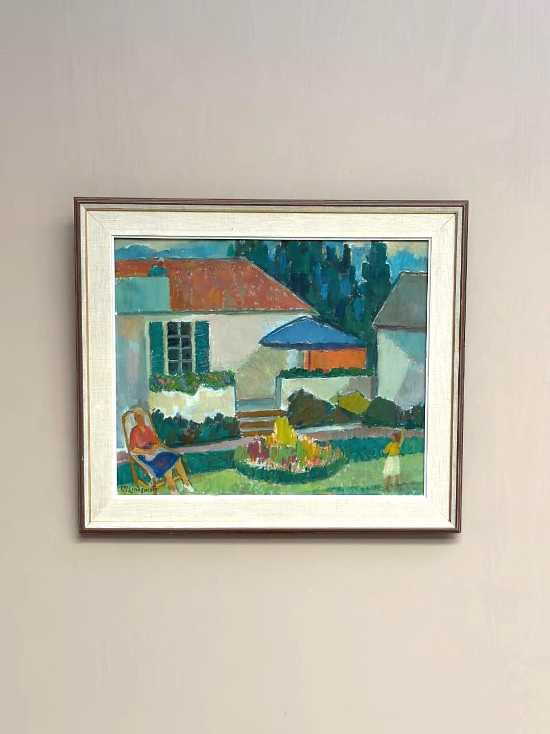 Original Mid Century Swedish Oil on Canvas – “summer Cottage” by Carl ...
