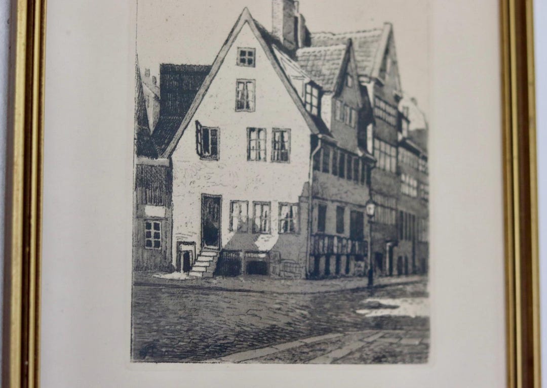 Original Swedish Copperplate Engraving – Vintage & Framed, 30 X 23.5 Cm ...