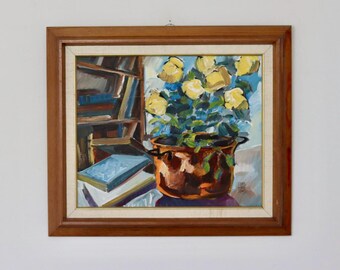 Original Swedish Oil on Canvas Painting "vase" by Bengt Crantz ...