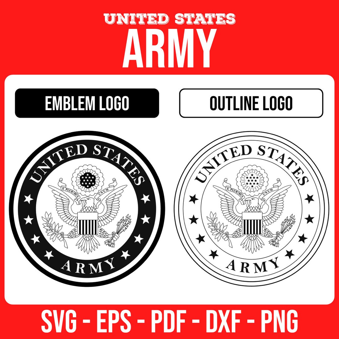 SVG Emblem & Outline 2 Logos US Army Logo Perfect for Laser Cutting ...