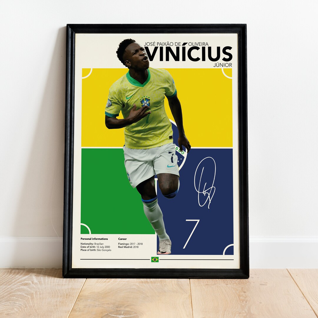 Vinicius Junior Poster | Brazilian Football Player Poster, Vini Jr ...