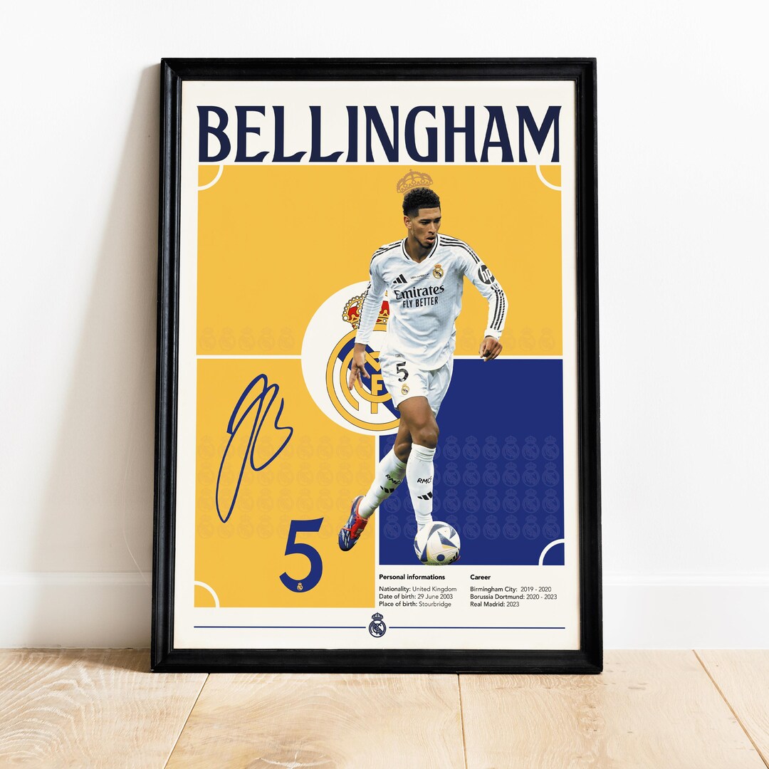 Jude Bellingham Poster, Real Madrid Football Player , Soccer Gifts ...