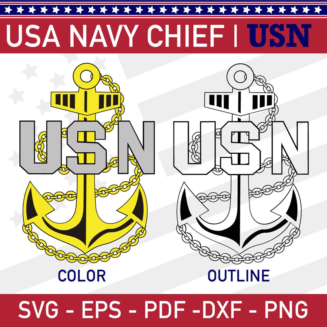 US Navy Chief Petty Officer E7 No Star USN Rank Navy - Etsy