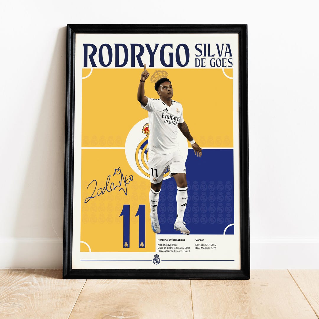 Rodrygo Silva De Goes Poster, Real Madrid Football Player , Soccer ...