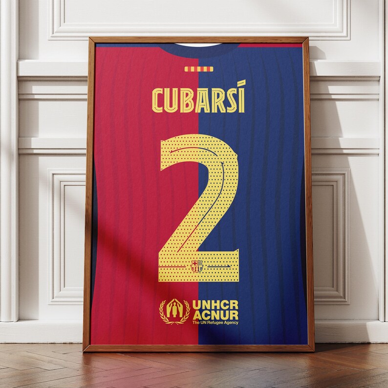 CUBARSI FC Barcelona Jersey Poster, Barcelona Print Art, Barcelona Wall ...