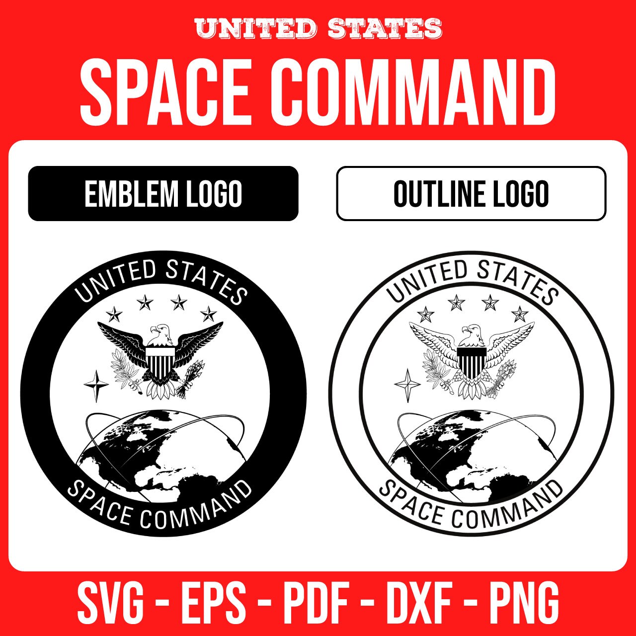 SVG Emblem & Outline 2 Logos United States Space Command | Perfect for ...