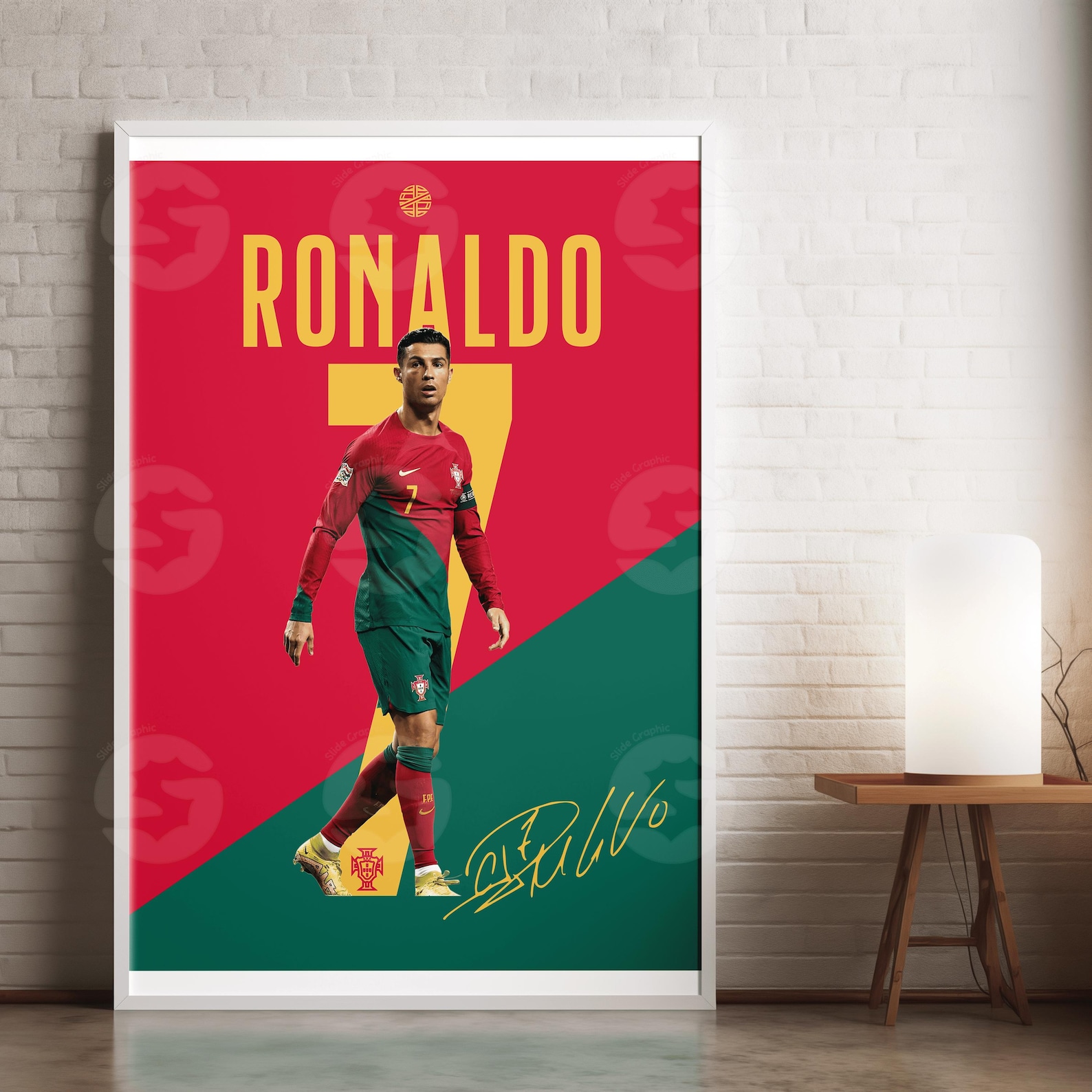 Printable 5 Football Stars Poster, Ronaldo Messi Mbappe Neymar Yamal ...