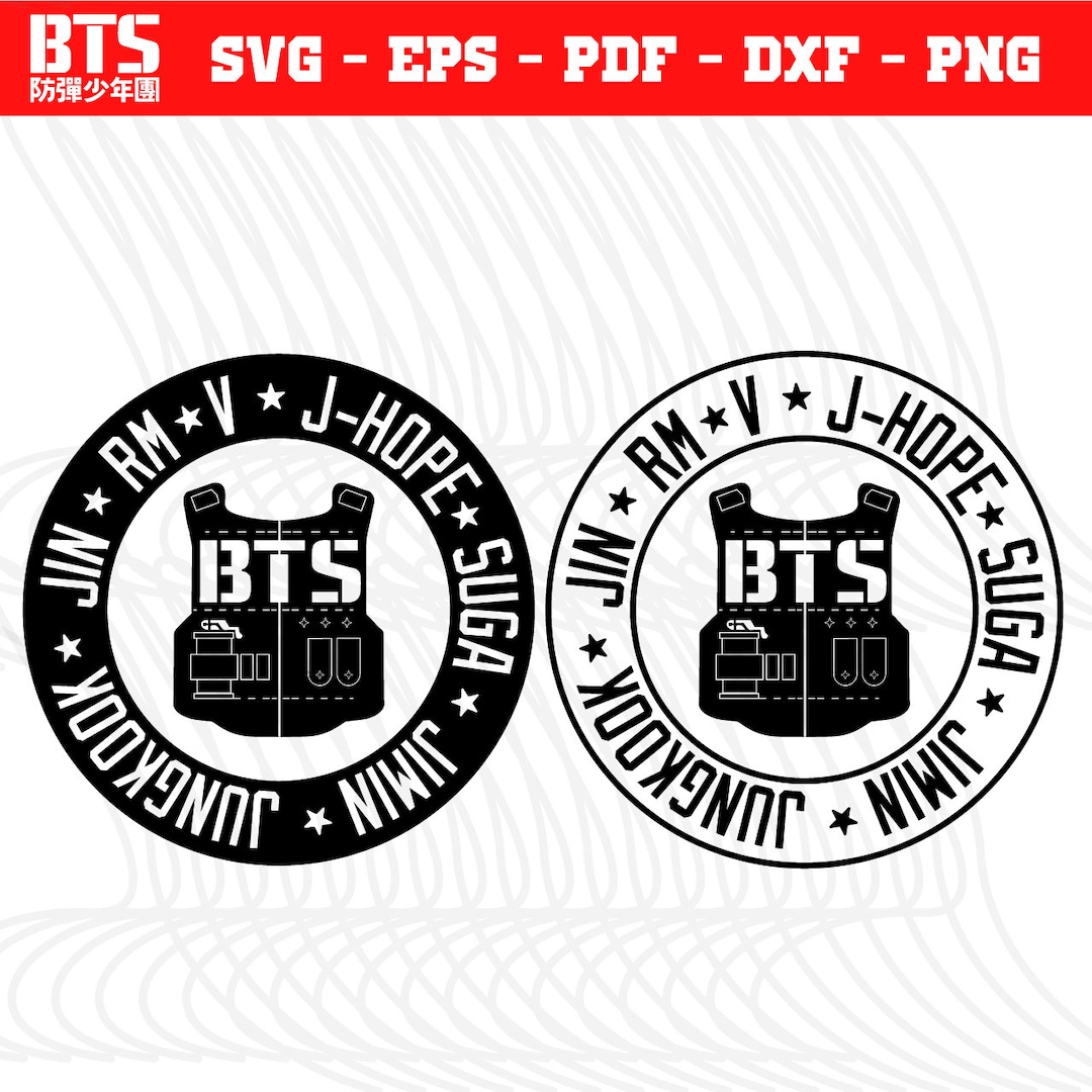 BTS Logo Bangtan, Jimin, Jin, Jungkuk, RM, V, J-hope, Suga Kpop Svg ...