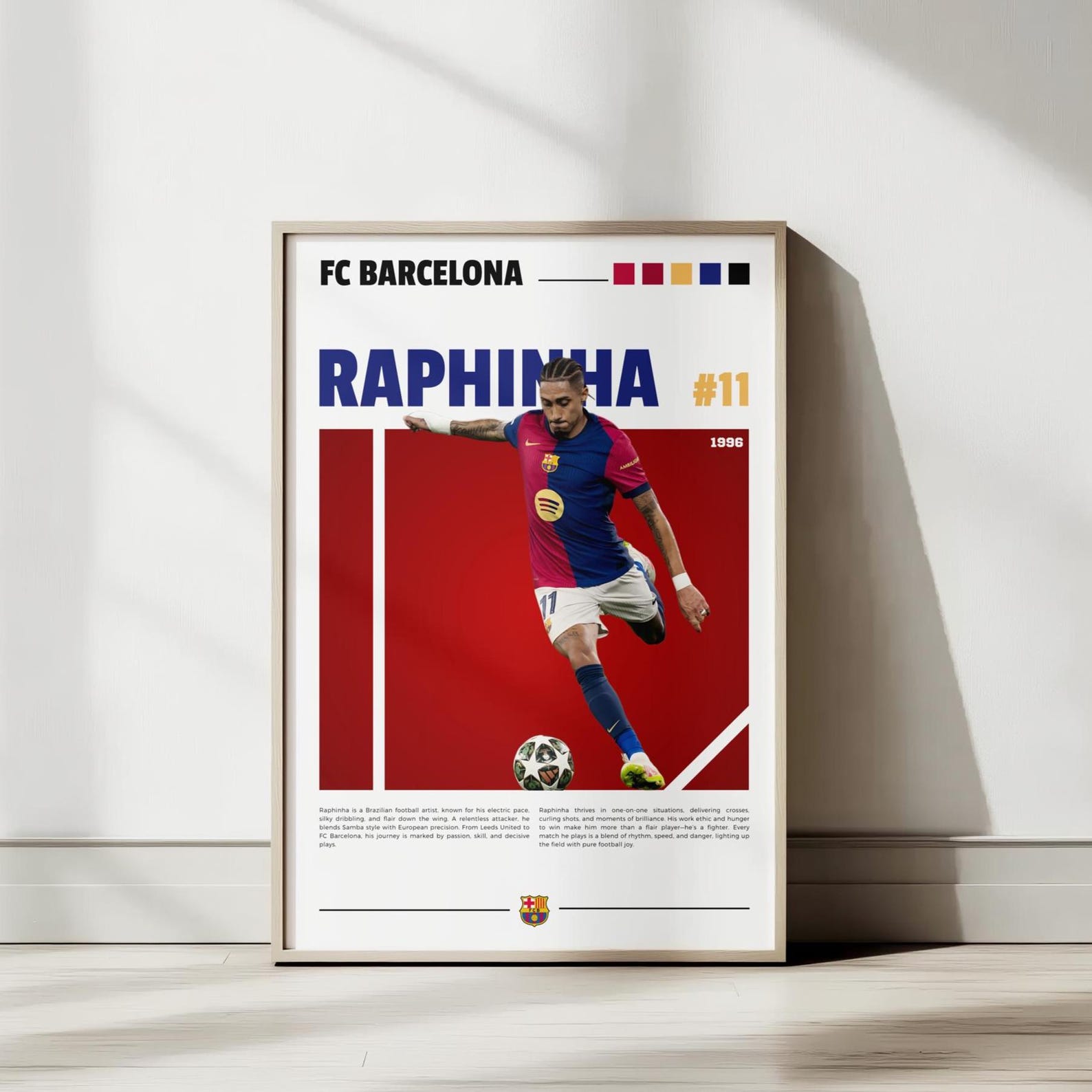 Raphinha Poster, Raphinha Wall Art, FC Barcelona Home Kit Jersey ...
