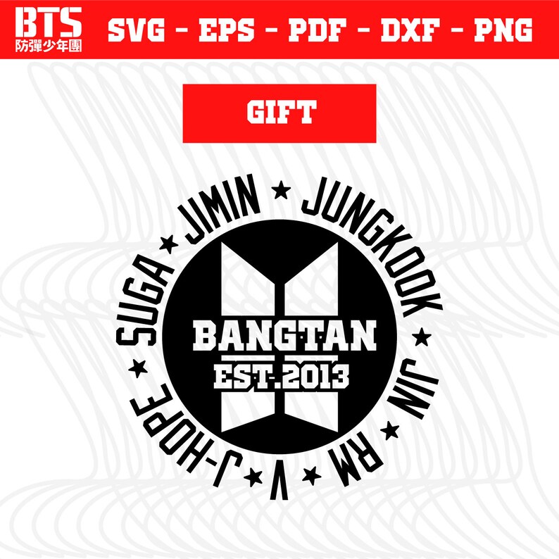 BTS Logo Simple - Bangtan, Jimin, Jin, Jungkuk, RM, V, J-hope, Suga ...