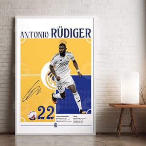 Antonio Rüdiger Poster, Real Madrid Football Player , Soccer Gifts ...