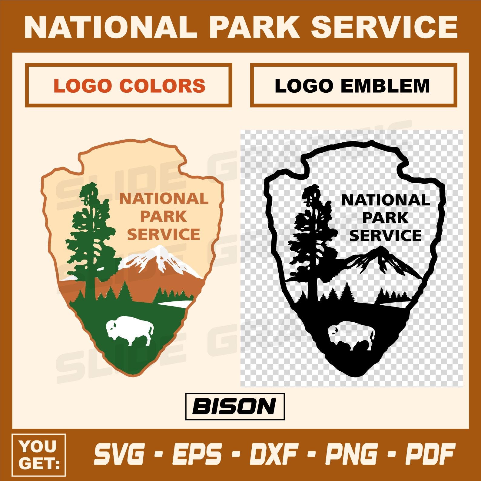 Bison National Park Service Logo Wildlife, Emblem and Color Logos, NPS ...
