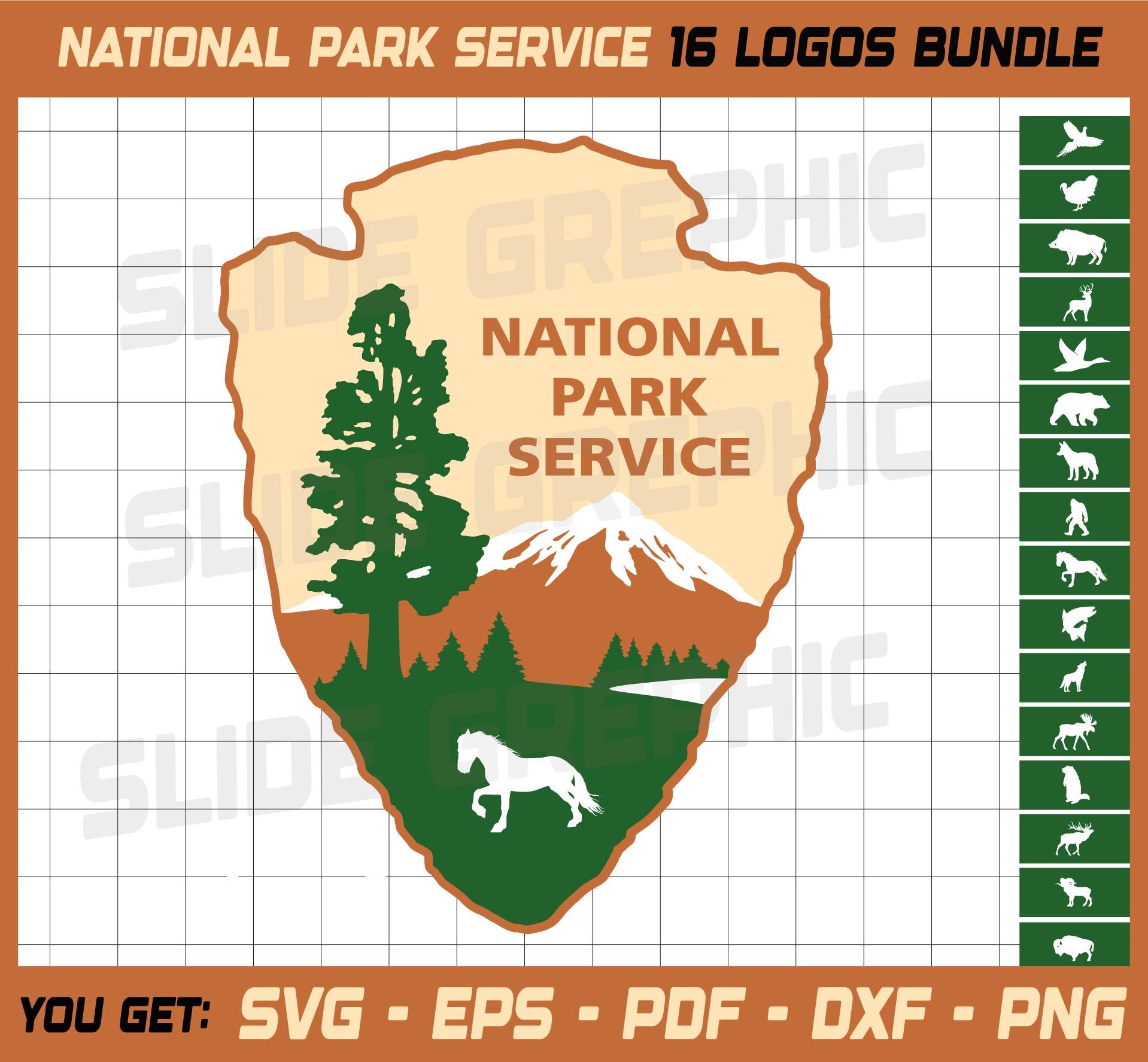 Personalized National Park Service Logos Bundle, 16 Symbols National ...