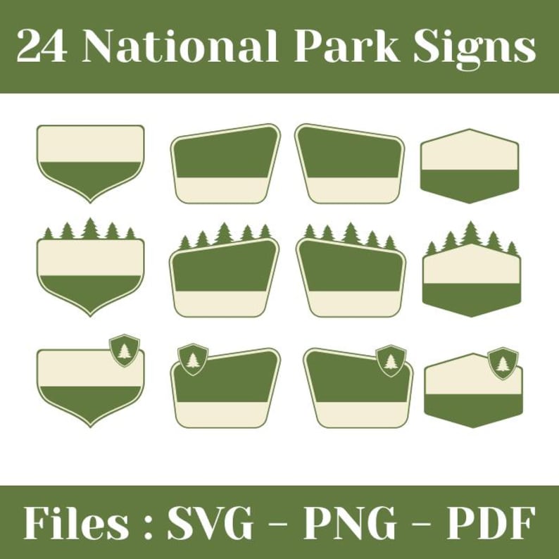 National Park Sign Bundle, Customizable National Park Sign Svg Vector ...
