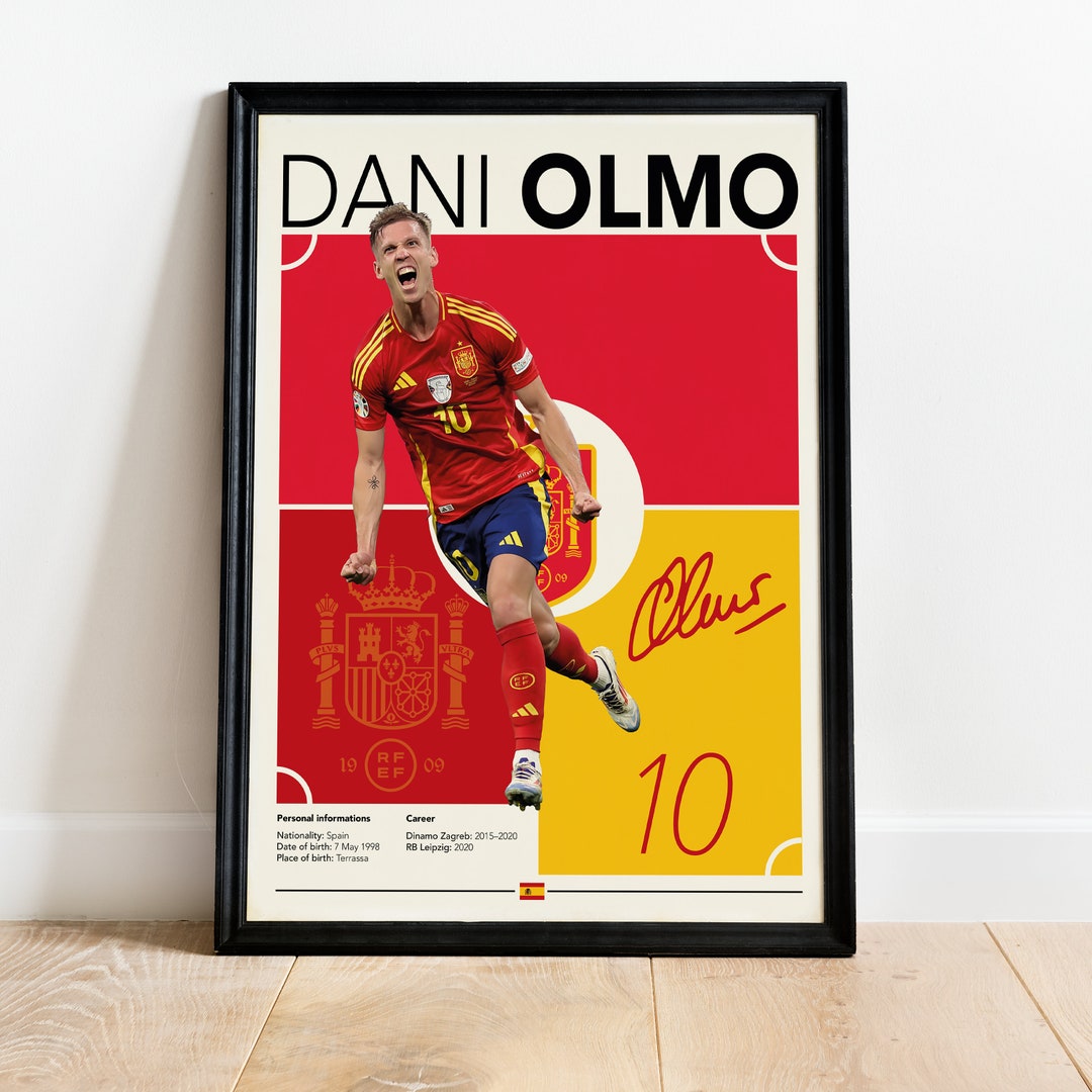 Dani Olmo Poster, Spain Football Print, Soccer Gifts, Sports Poster ...