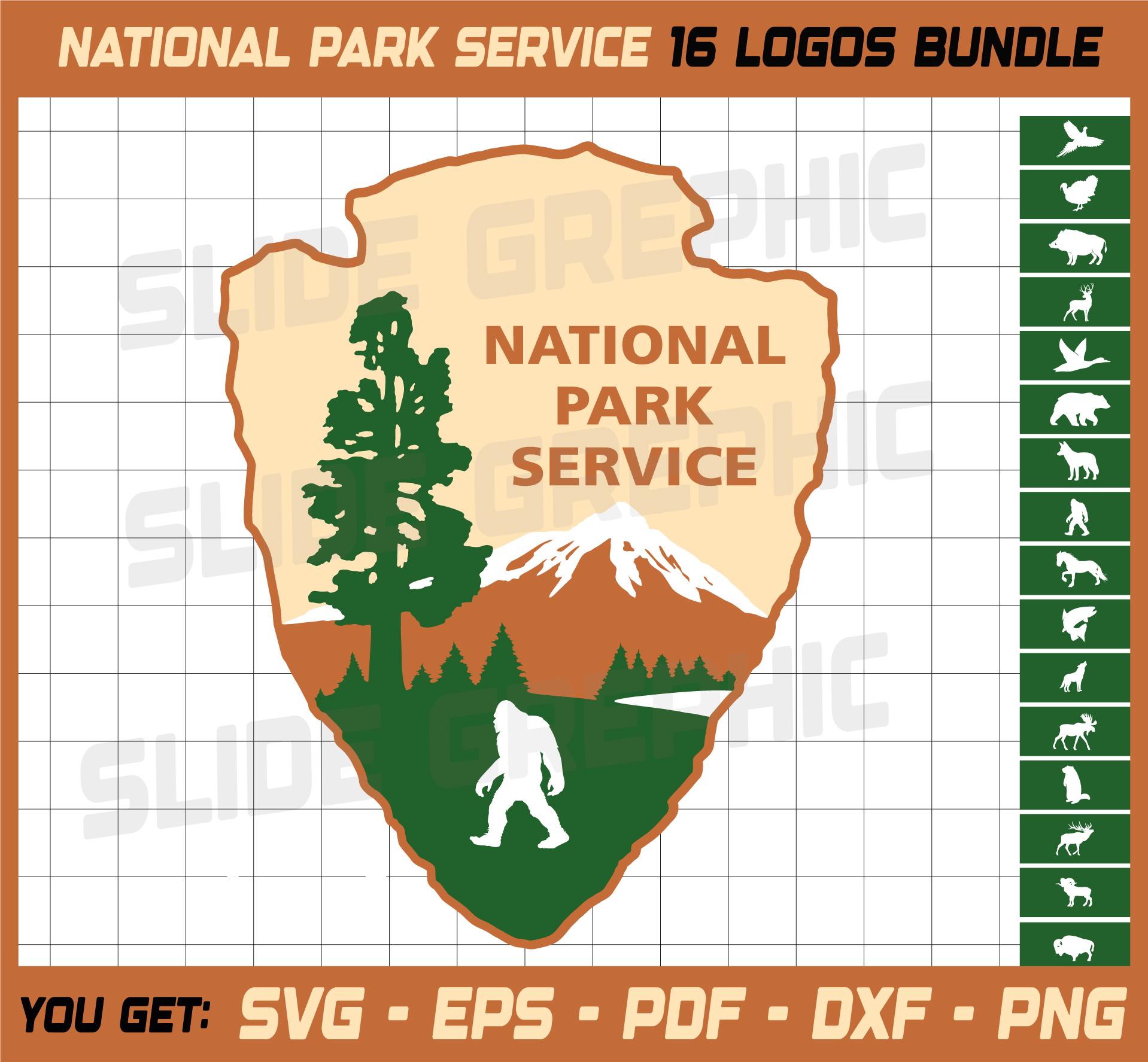 Personalized National Park Service Logos Bundle, 16 Symbols National ...