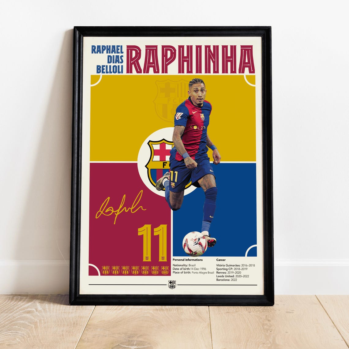 Raphinha Poster, FC Barcelona Football Player , Soccer Gifts, Sports ...