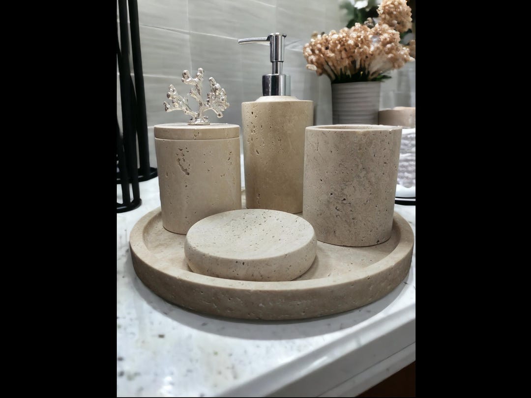 Travertine Bathroom Set Natural Elegance & Functionality,natural Marble ...