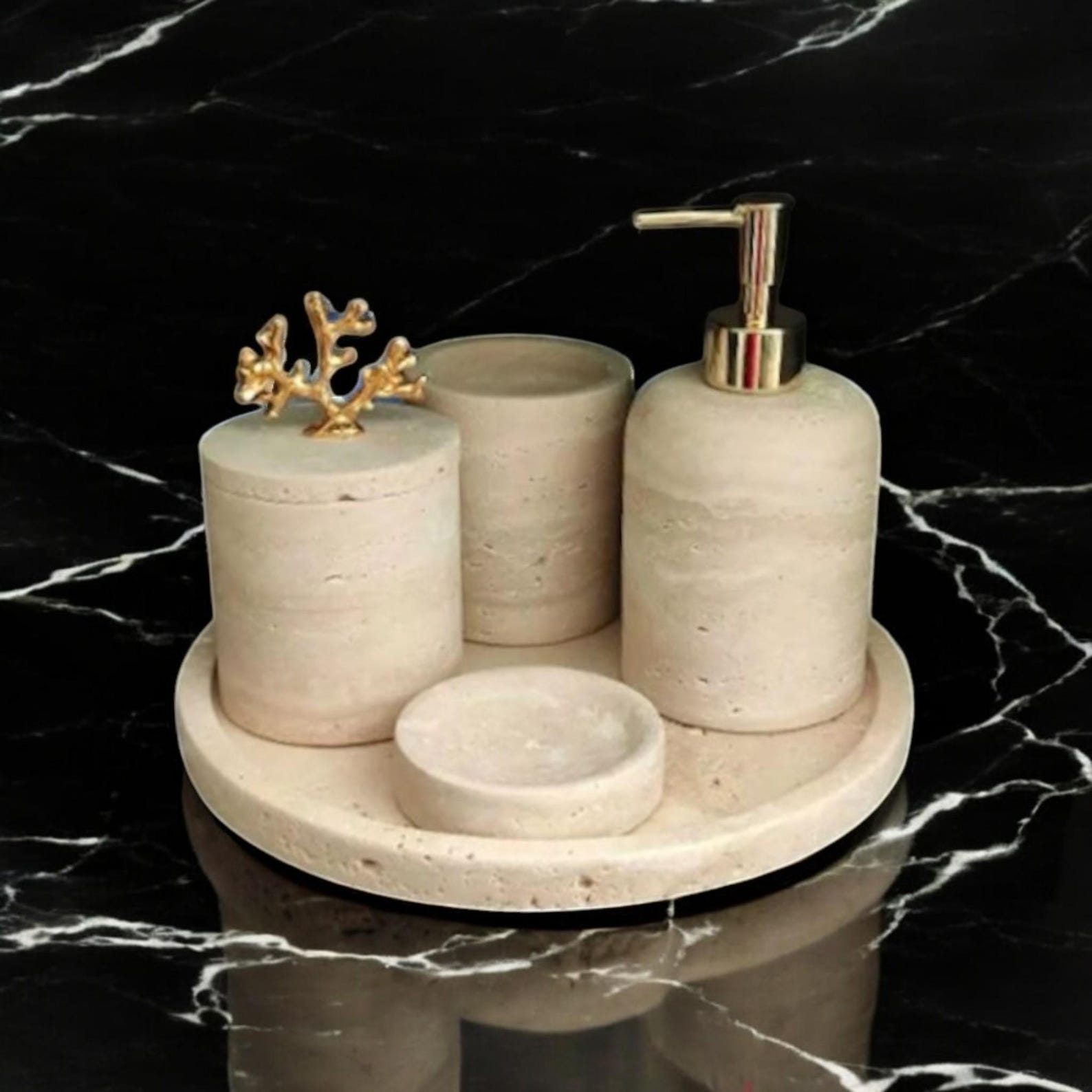 Travertine Bathroom Set - Natural Elegance & Functionality,natural ...