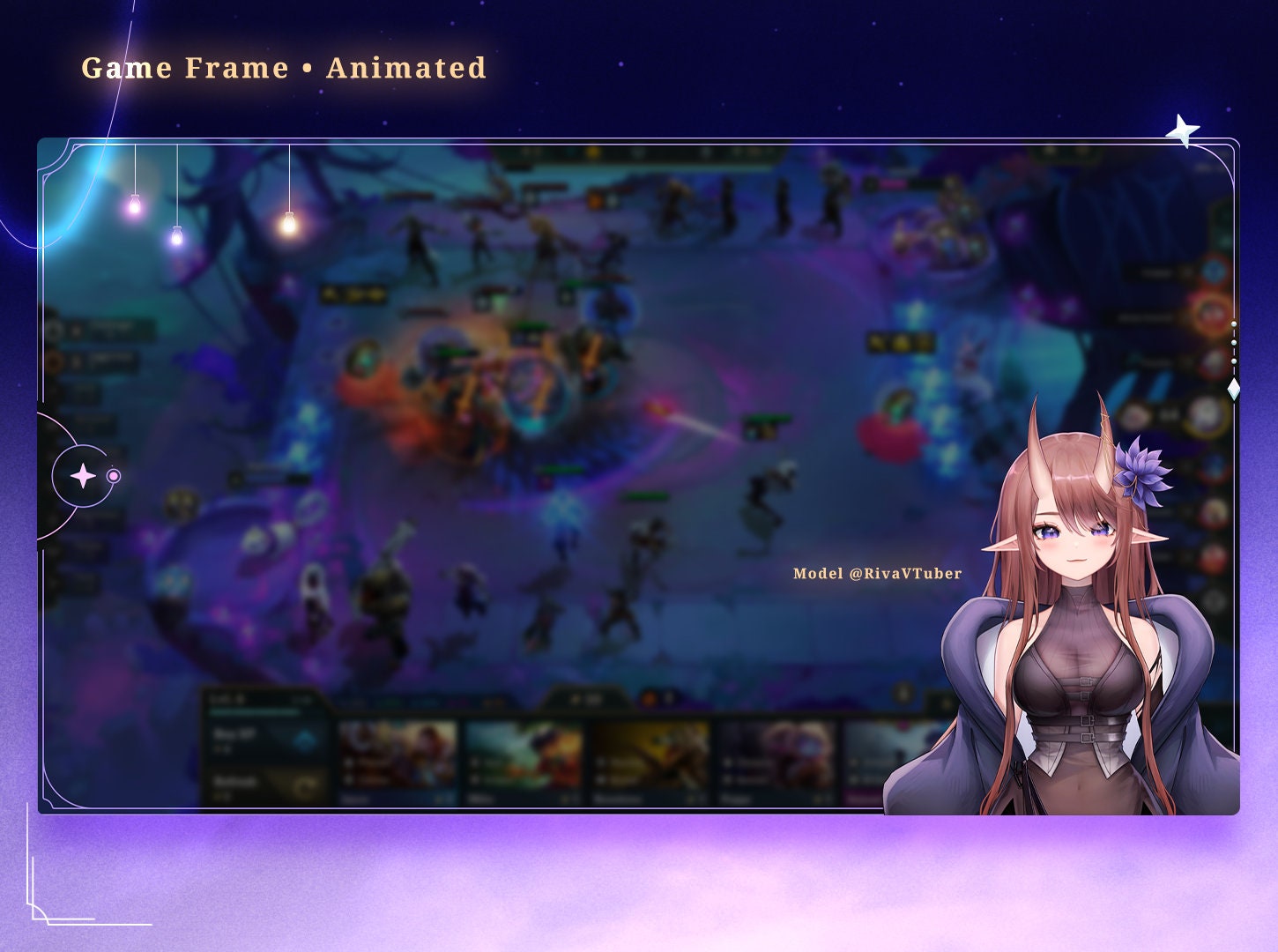 Animated Purple Celestial Moon Vtuber Stream Graphic Set | Chatting, Game, Border, Add-ons - Etsy