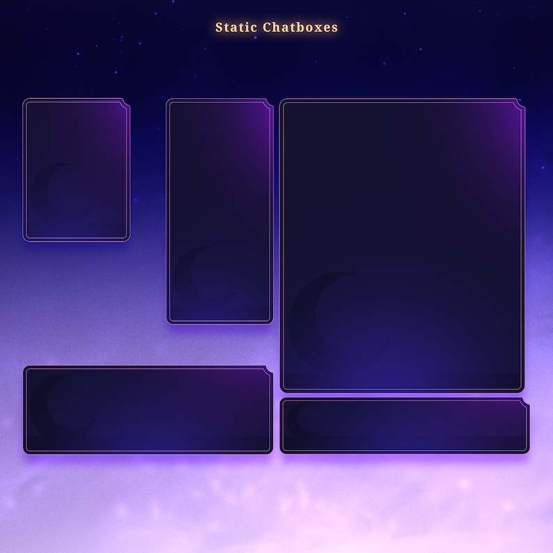 Animated Purple Celestial Moon Vtuber Stream Graphic Set | Chatting ...
