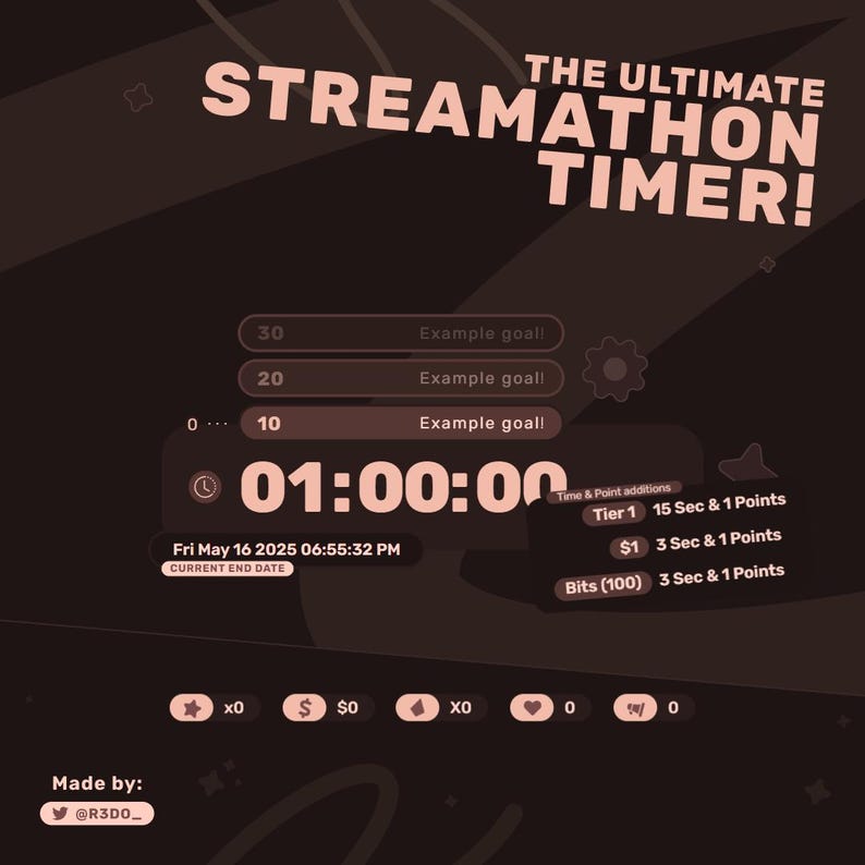 The Ultimate Streamathon Timer - Highly Customizable Marathon Widget ...