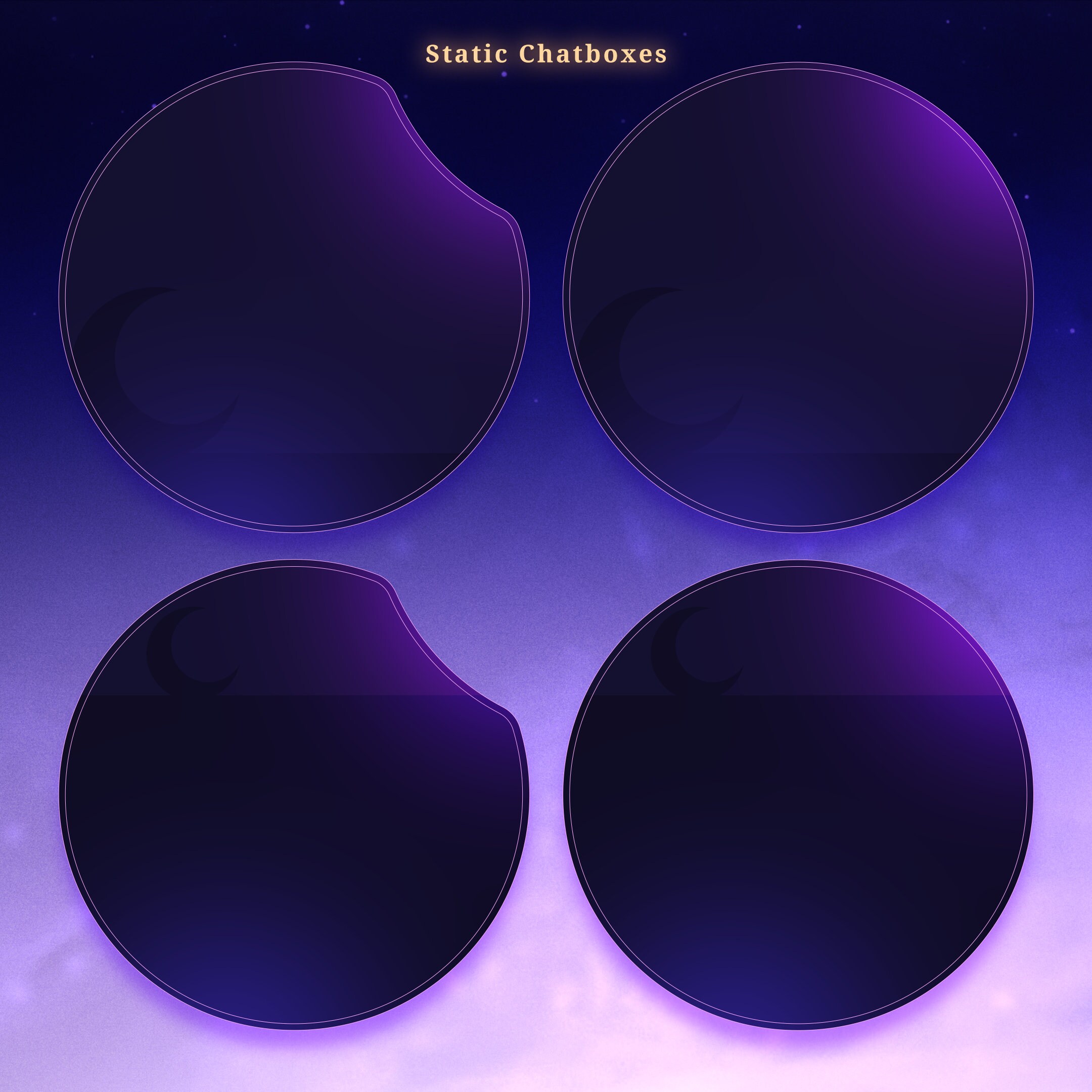 Animated Purple Celestial Moon Vtuber Stream Graphic Set | Chatting ...