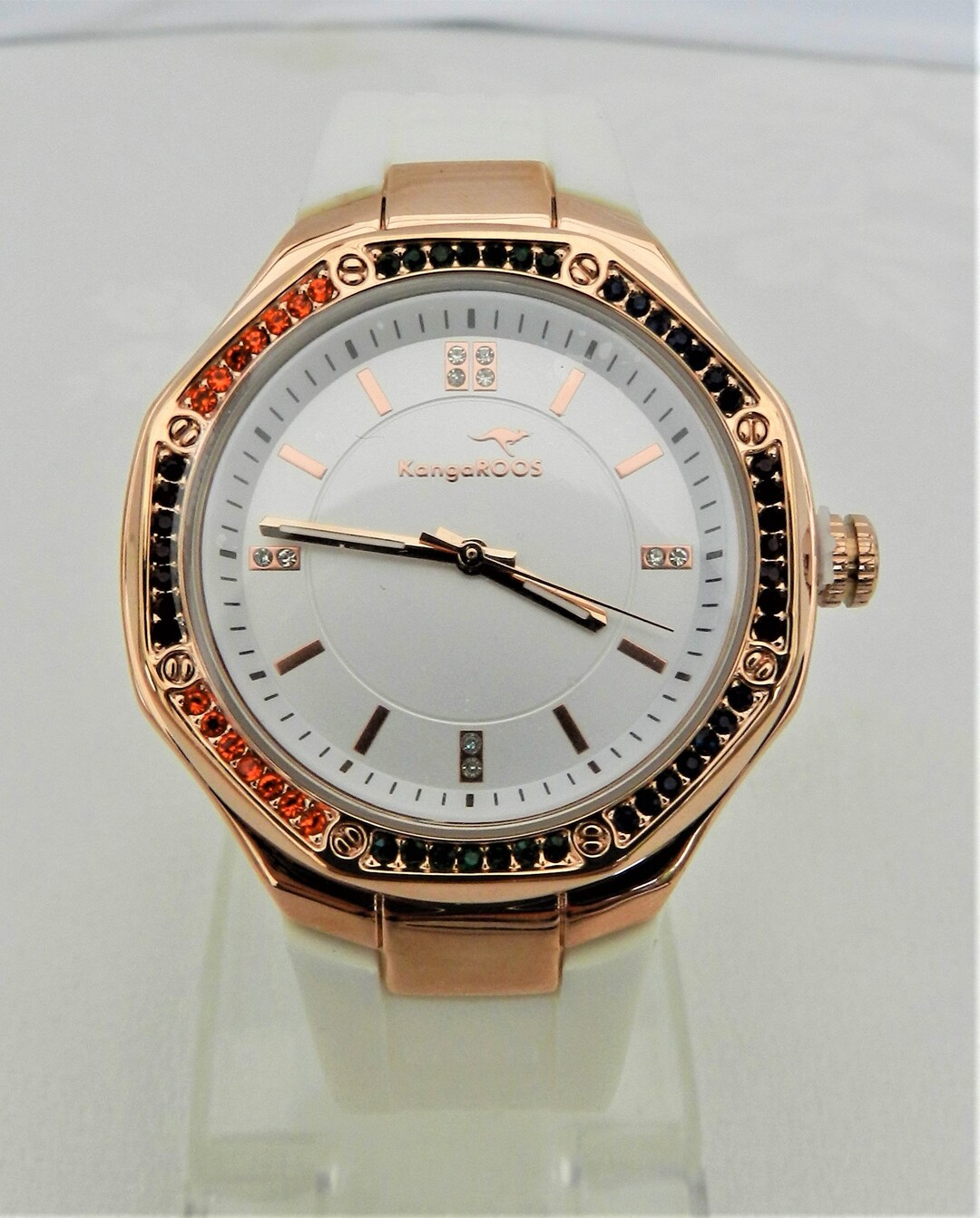 Kangaroos Women's Bracelet Watch, Silicone Strap, Rose Gold, 3ATM ...