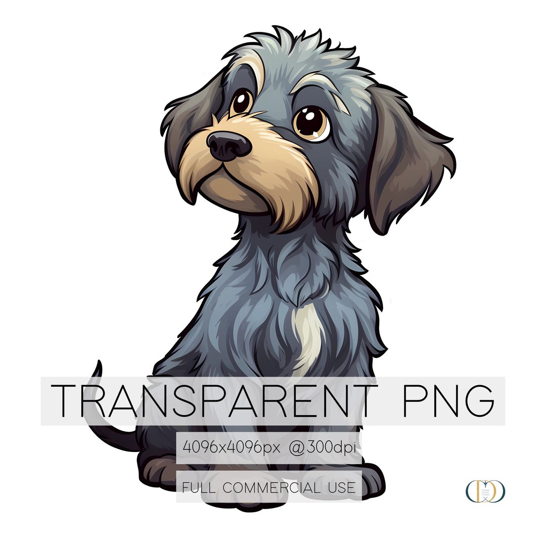 Cartoon Scruffy Pup. Transparent PNG. Instant Download. Full - Etsy