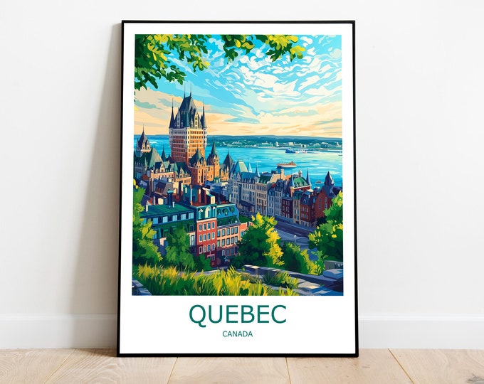 Quebec Travel Printable Poster - Canada Travel Poster - Citycape ...