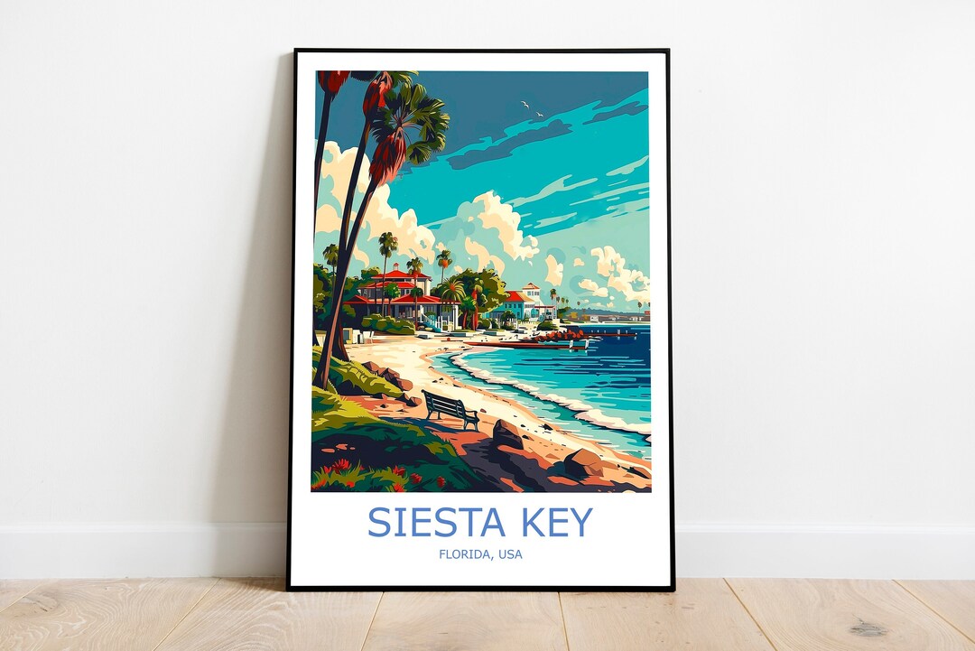 Siesta Key Travel Print Siesta Key Wall Art Siesta Travel Poster Siesta ...