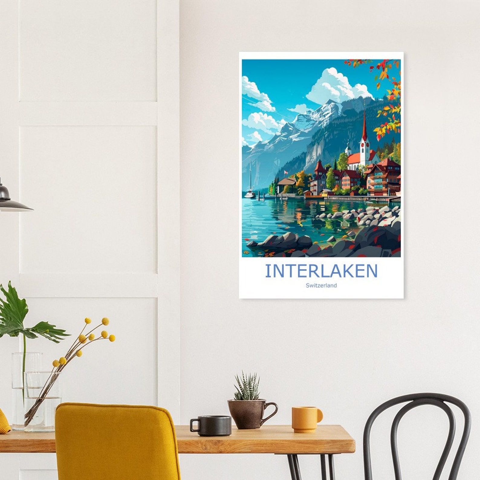 Interlaken Travel Print Interlaken Wall Art Interlaken Travel Poster ...