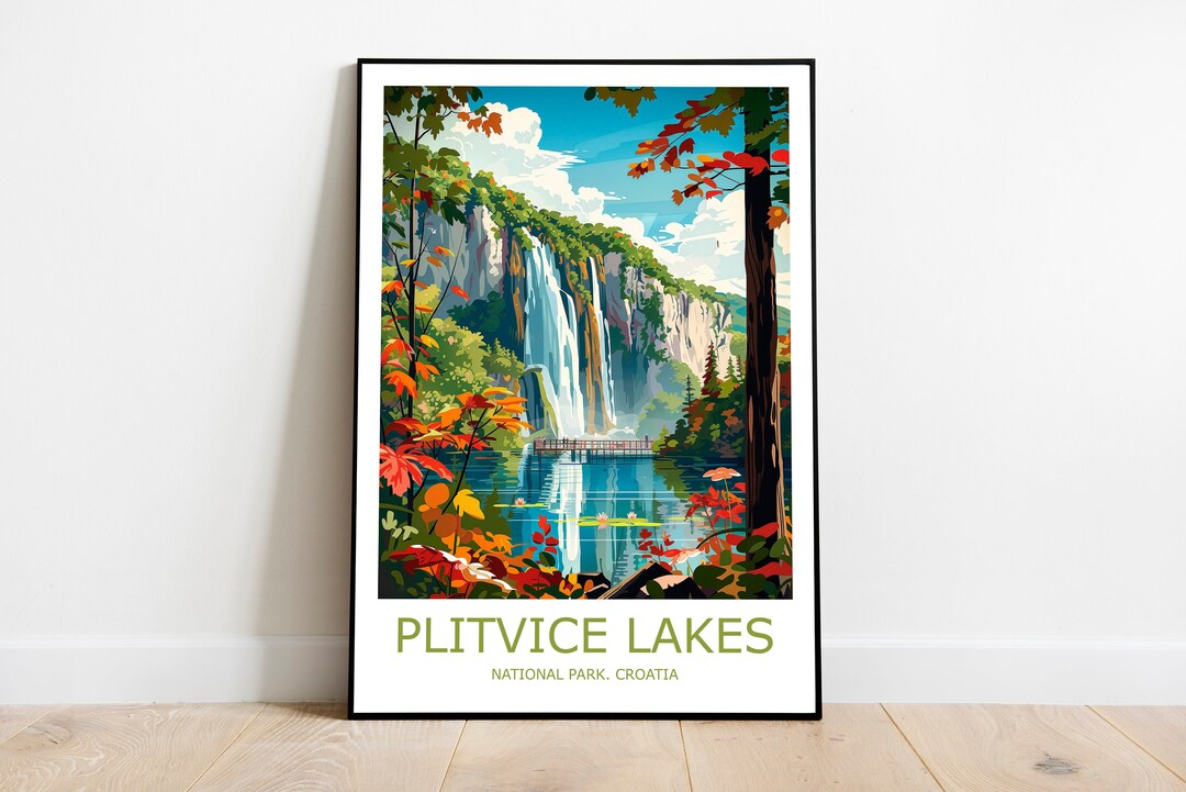 Plitvice Lakes Travel Print Plitvice Wall Art Plitvice Travel Poster ...