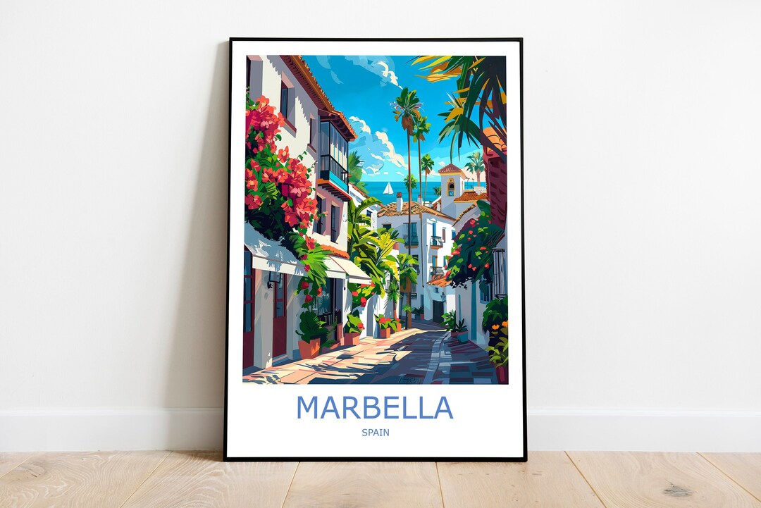 Marbella Travel Print Marbella Wall Art Marbella Travel Poster Marbella ...