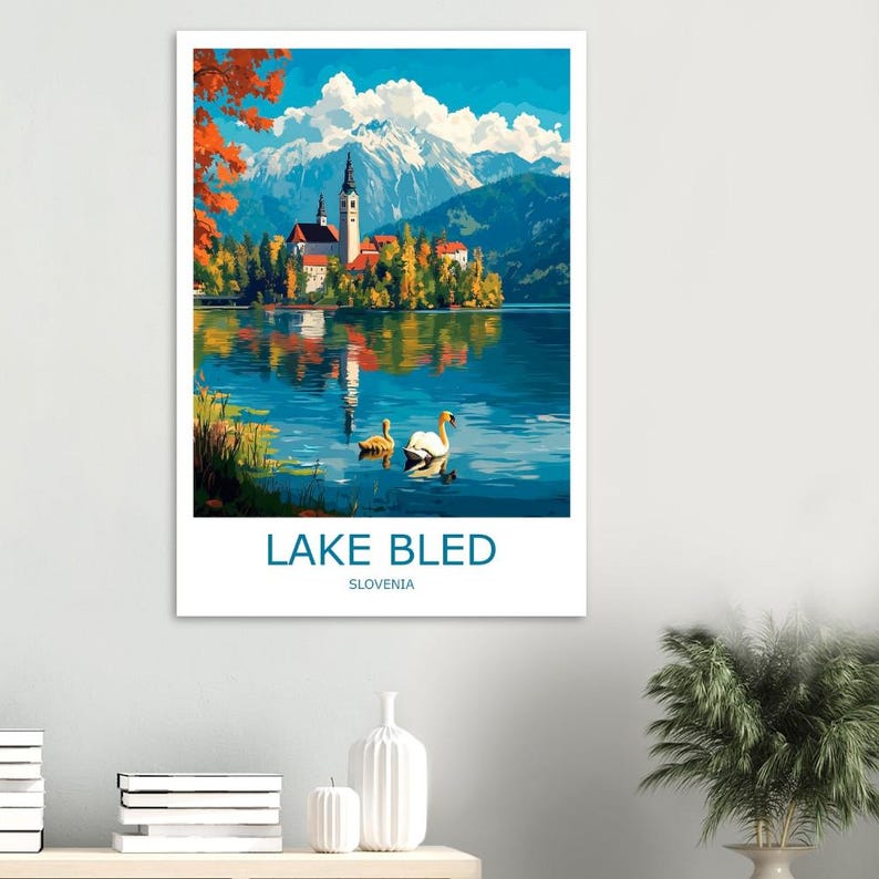 Lake Bled Travel Print Lake Bled Wall Art Lake Bled Poster Lake Bled ...