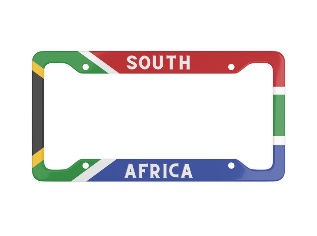 South Africa Flag Car Accessory, South African License Plate Frame Gift ...
