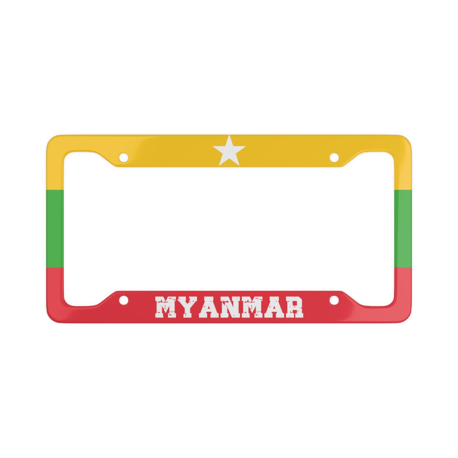 Myanmar License Plate Frame, BURMA Flag Custom Car Plate, Burmese ...